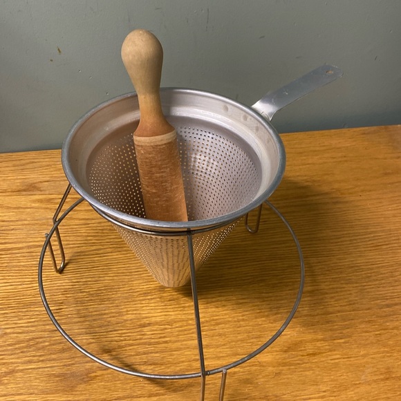 Wear- Ever | Kitchen | Vtg Wearever Cone Sieve Strainer Wooden Pestle ...